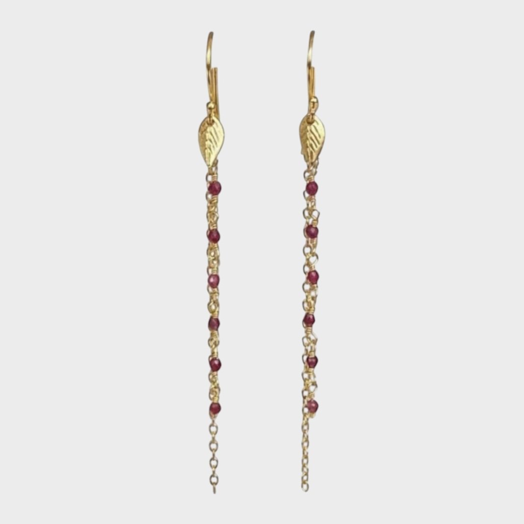 Aurelia - Fine rubin sten - Øreringe - Golder